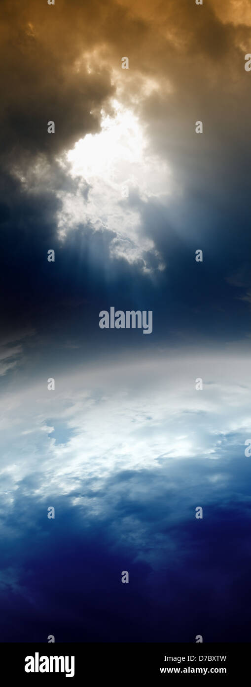 Abstract planet in space, bright light from above Stock Photo - Alamy