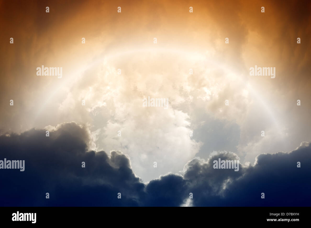 Abstract background - shining rainbow in dark sky Stock Photo - Alamy