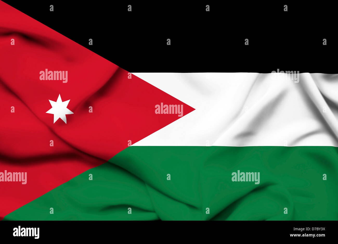 Jordan waving flag Stock Photo - Alamy