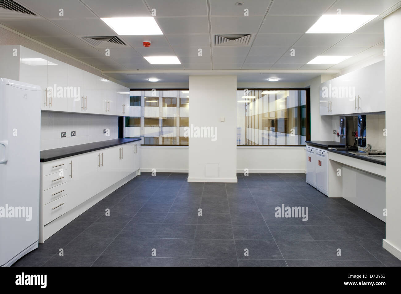 Empty Office kitchen breakout area Stock Photo - Alamy