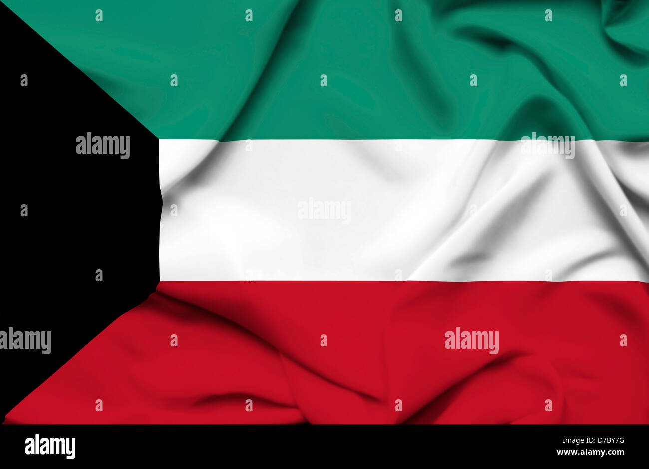 Kuwait waving flag Stock Photo - Alamy