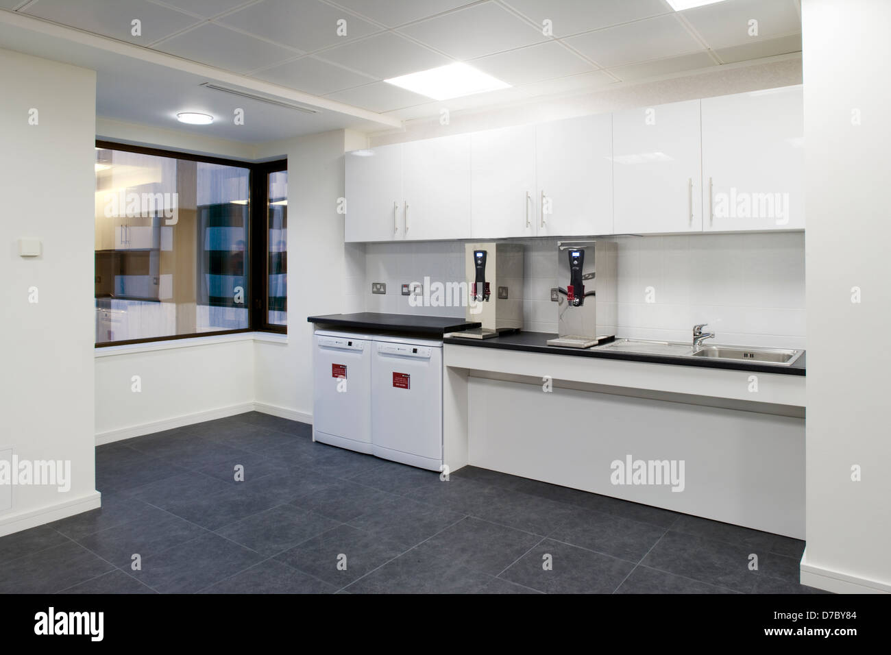 Empty Office kitchen breakout area Stock Photo - Alamy