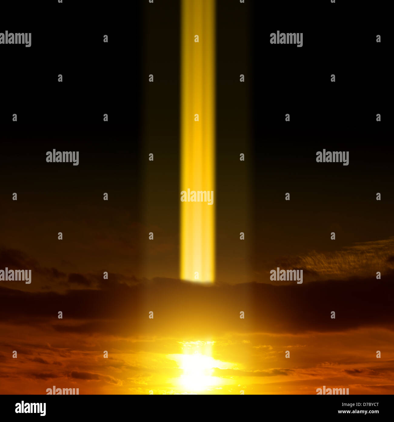 Dramatic apocalyptic background, mayan end of time, spotlight in dark ...