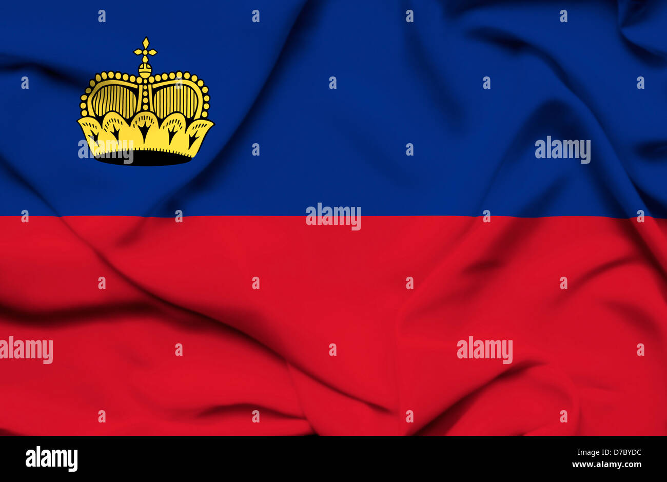 Lichtenstein waving flag Stock Photo - Alamy