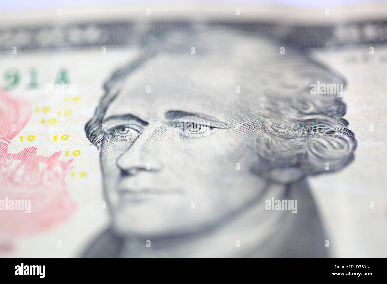 Alexander Hamilton, Secretary of the Treasury, on ten dollars bill ...