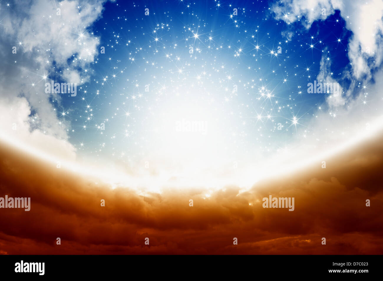 Peaceful easter background - blue sky, bright sun, heaven Stock Photo ...