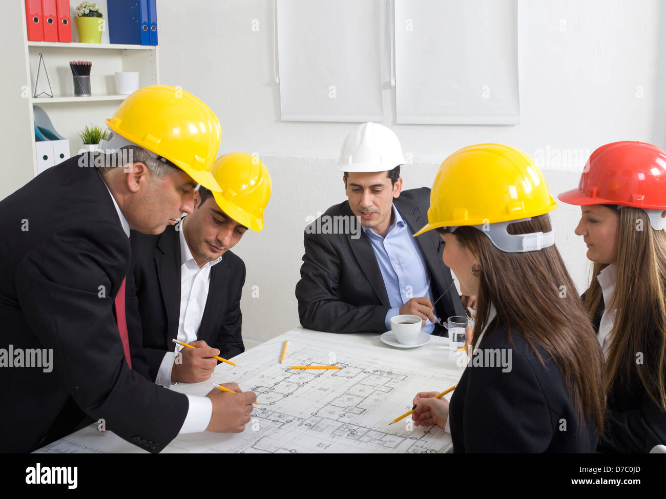 architect giving presentation to a small business group Stock Photo - Alamy