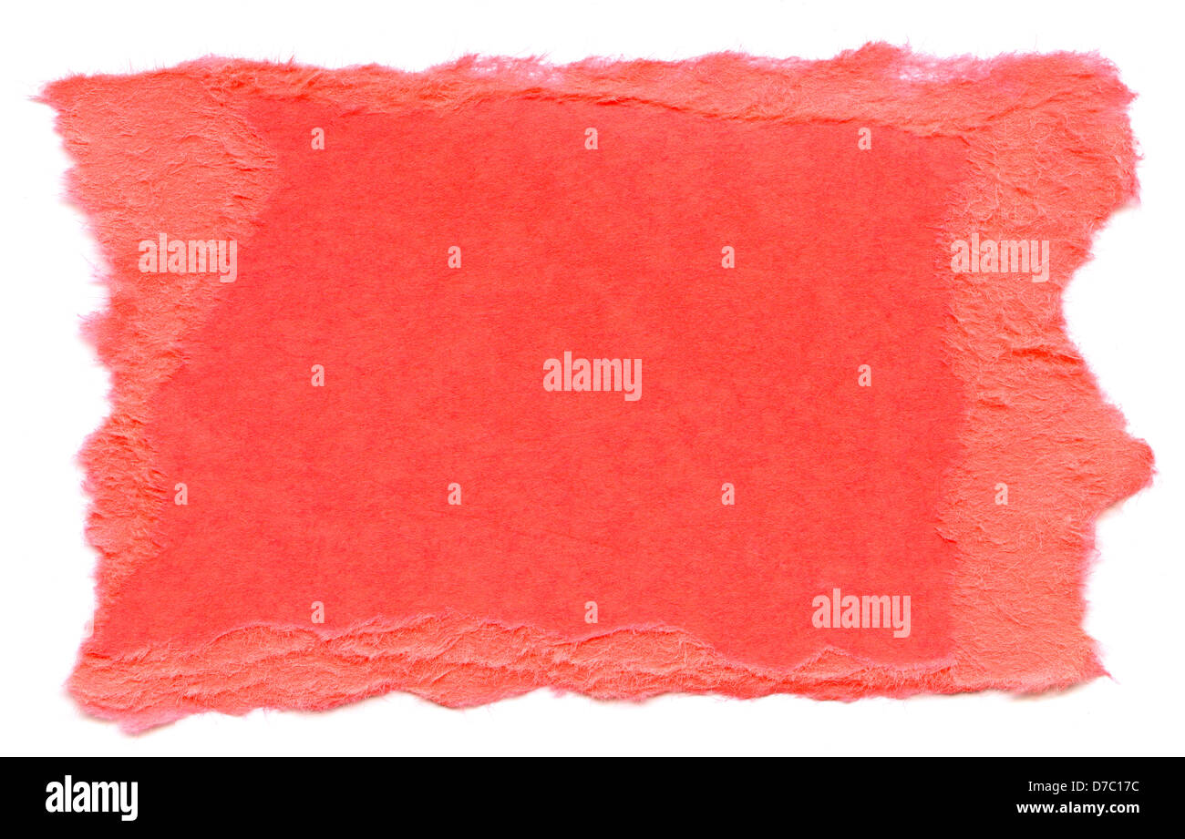 Texture of dark pink fiber paper with torn edges. Scanned at 2400dpi ...