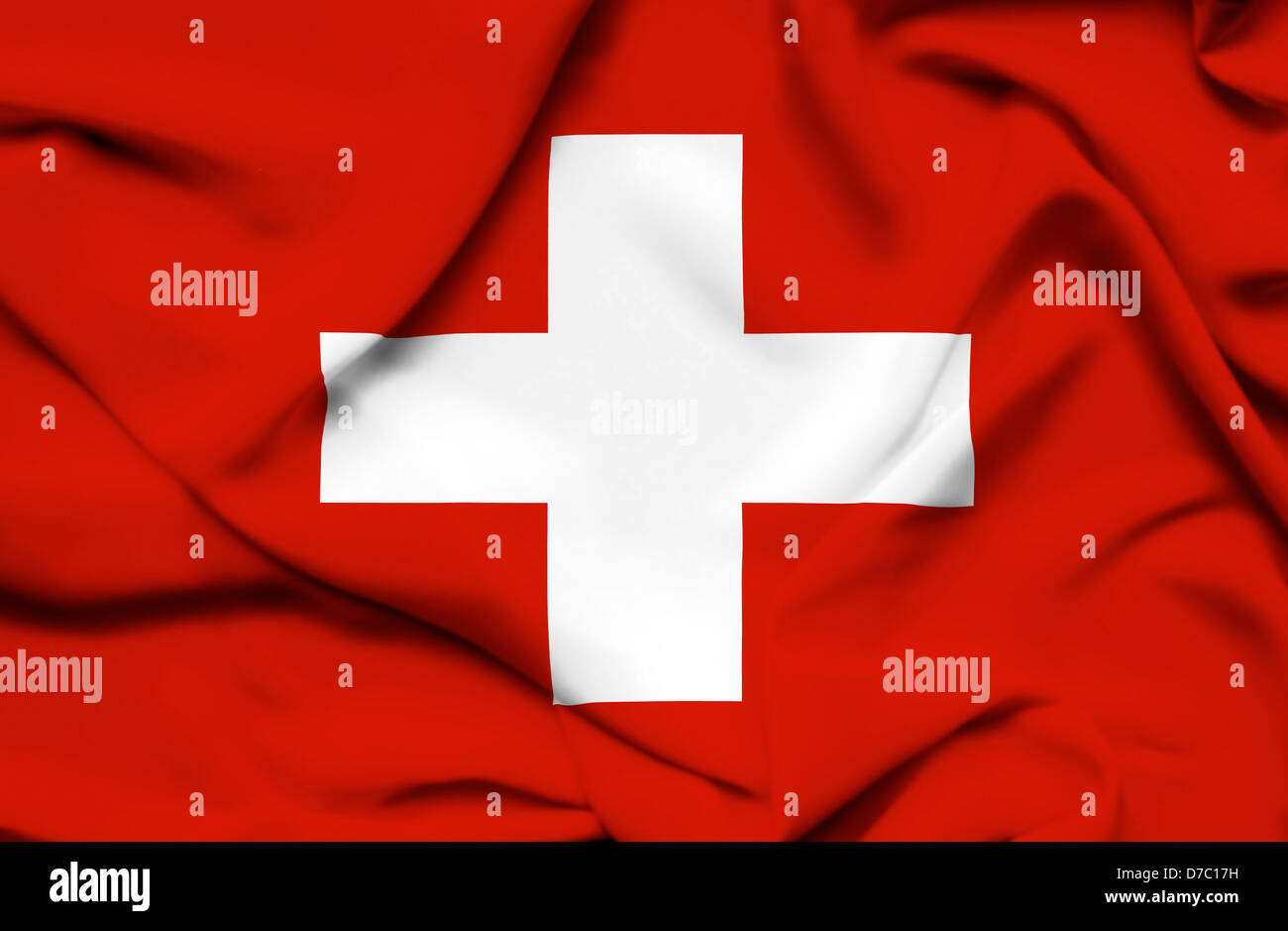 Swiss waving flag Stock Photo - Alamy