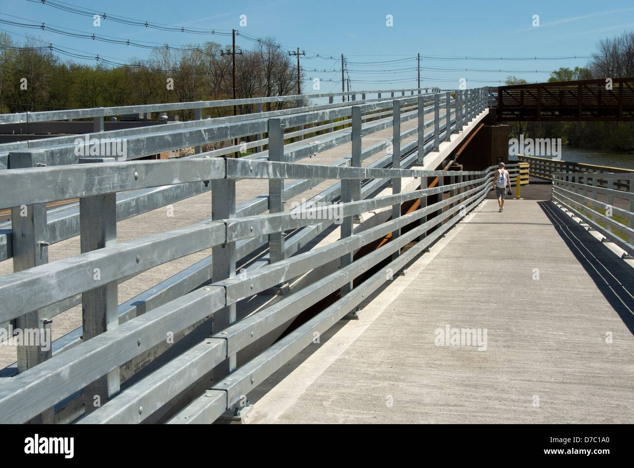 Handicapped accessible bridge over Erie Canal Stock Photo - Alamy