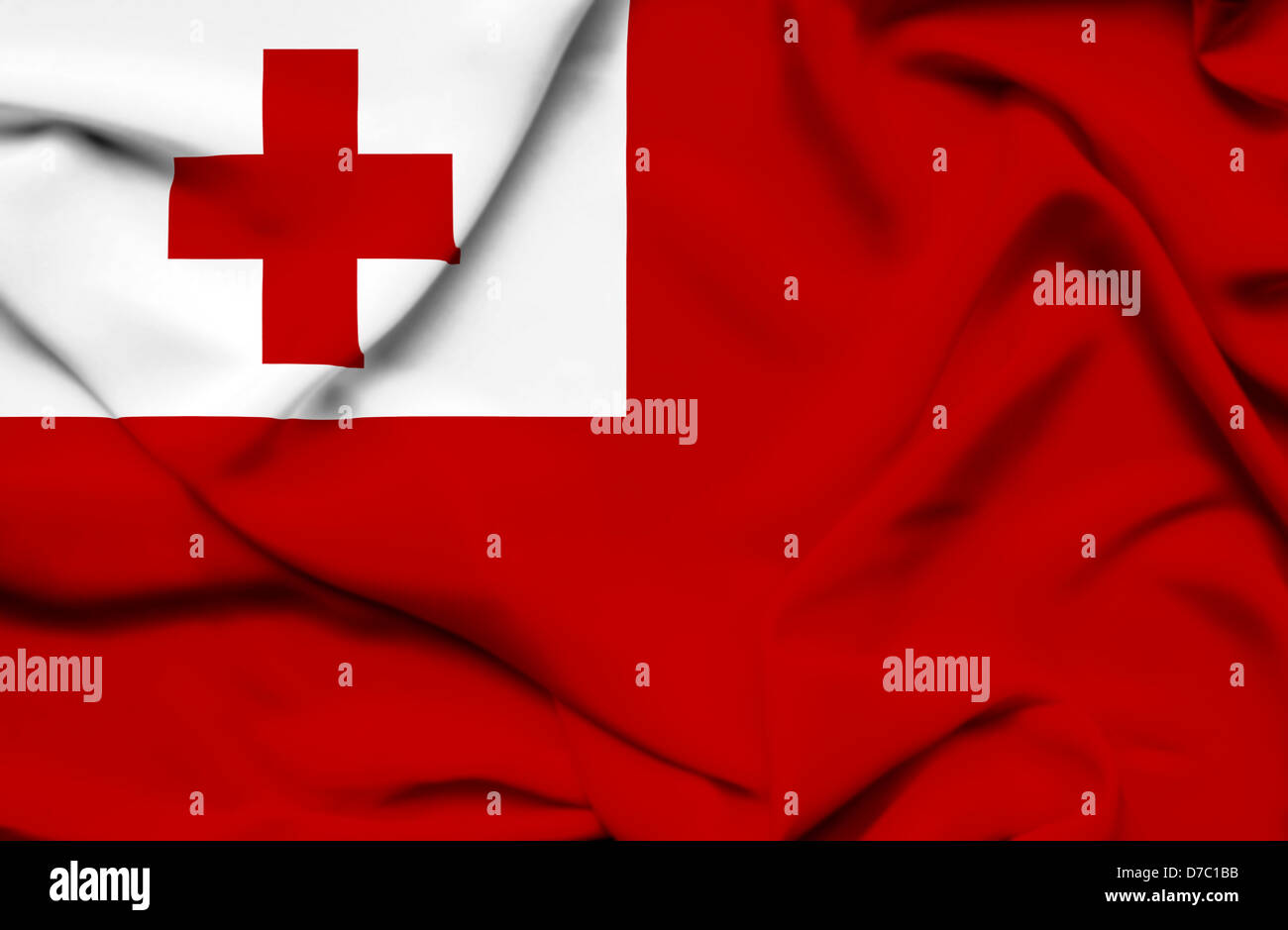 Tonga waving flag Stock Photo - Alamy