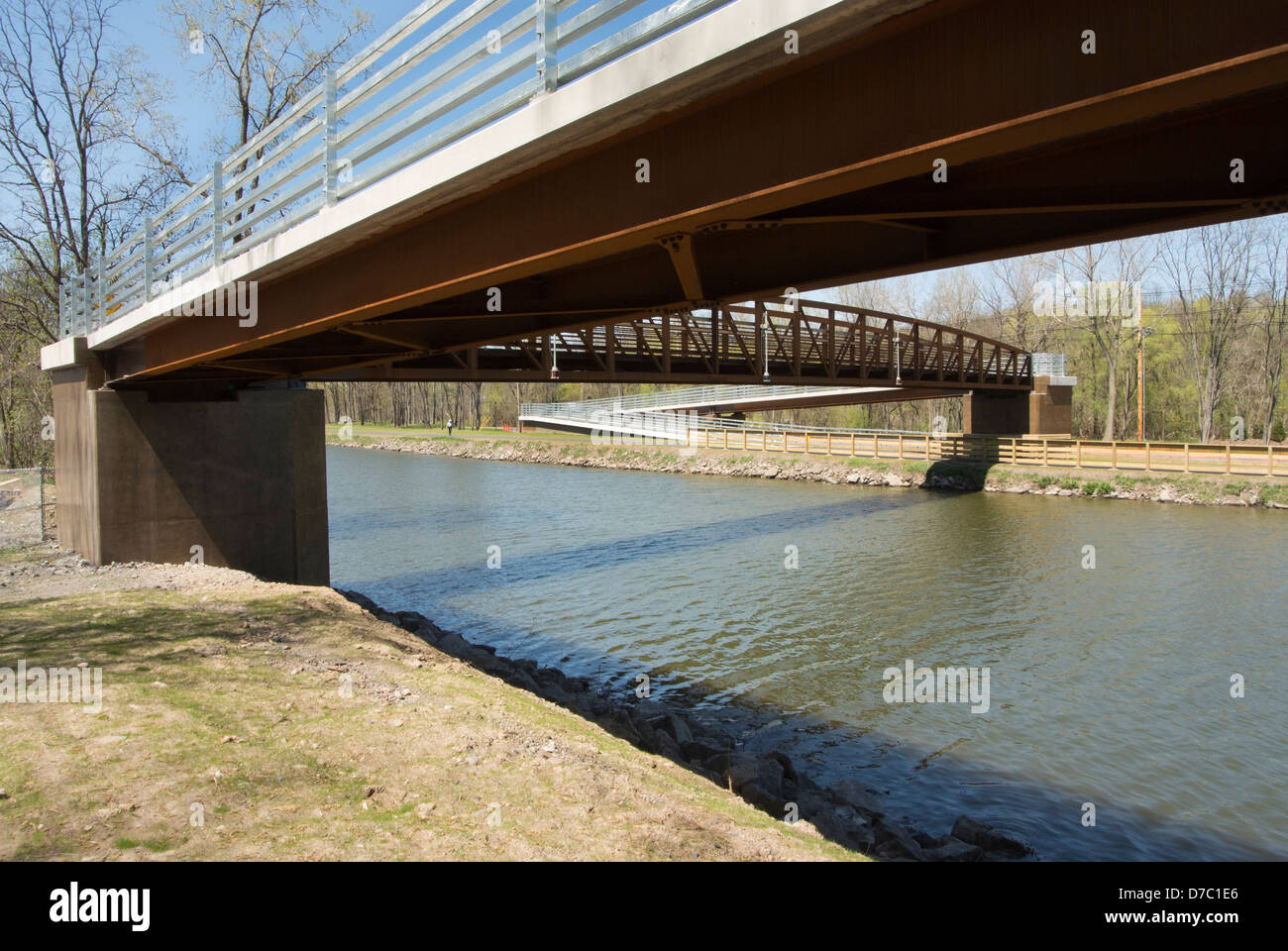 Handicapped accessible bridge over Erie Canal Stock Photo - Alamy