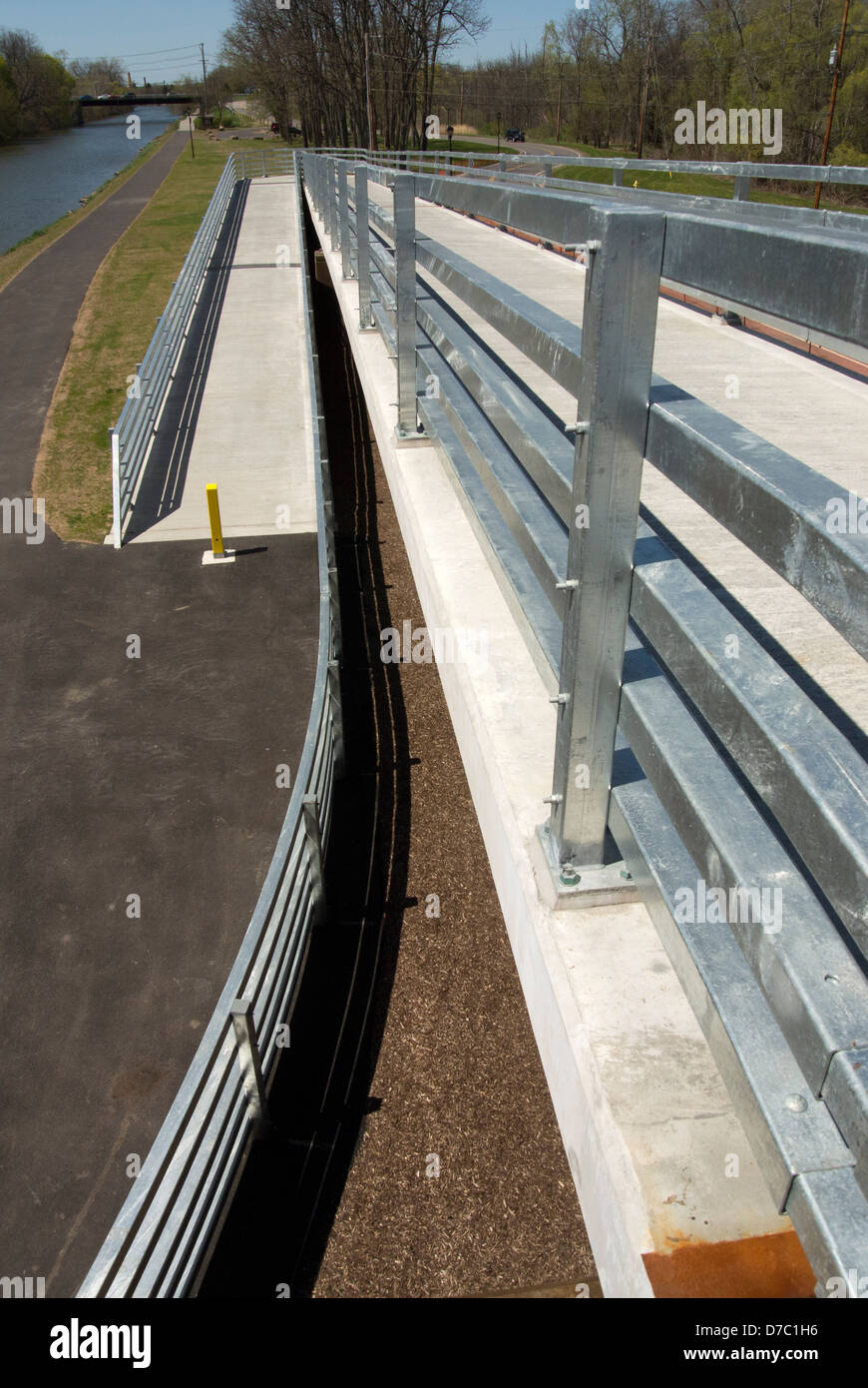 Handicapped accessible bridge over Erie Canal Stock Photo - Alamy
