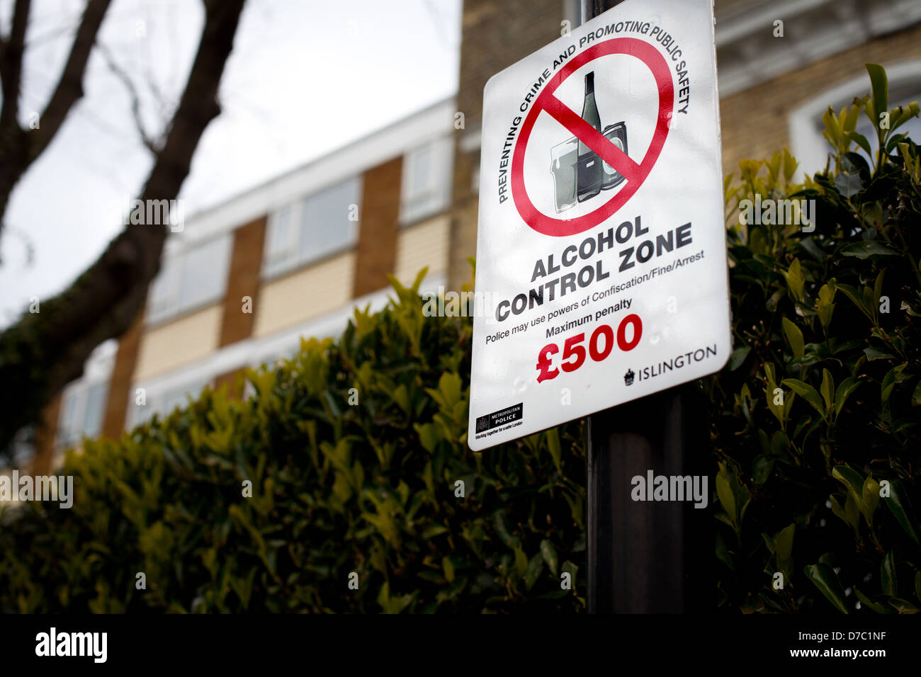 Alcohol Control Zone sign Stock Photo - Alamy