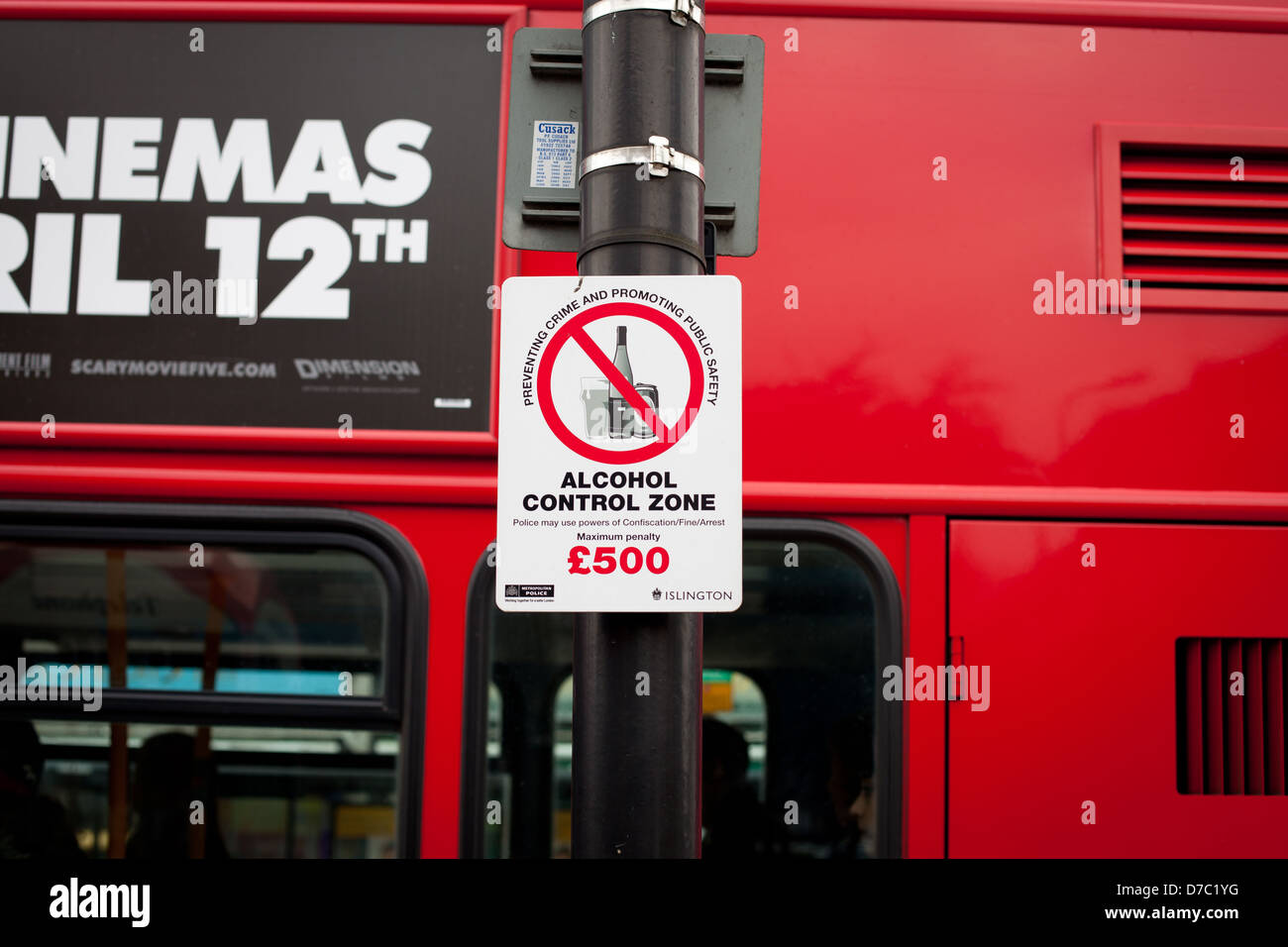 Alcohol Control Zone sign Stock Photo - Alamy