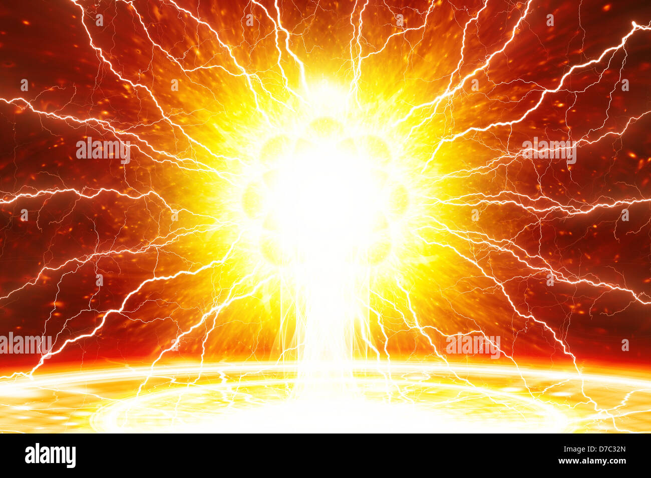 Abstract scientific background - illustration of big explosion Stock ...