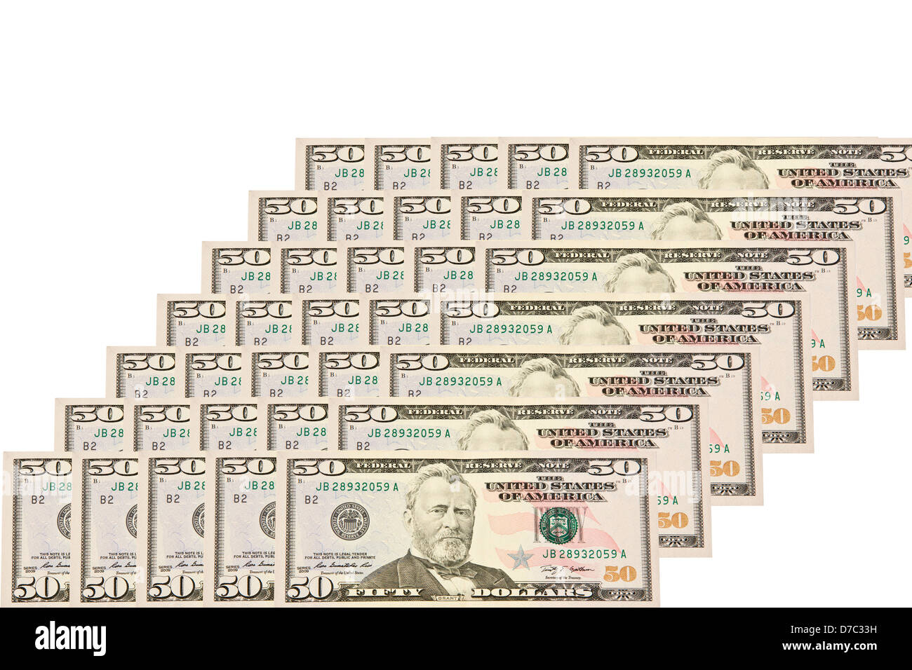 $ 50 bill isolated on a white background Stock Photo - Alamy