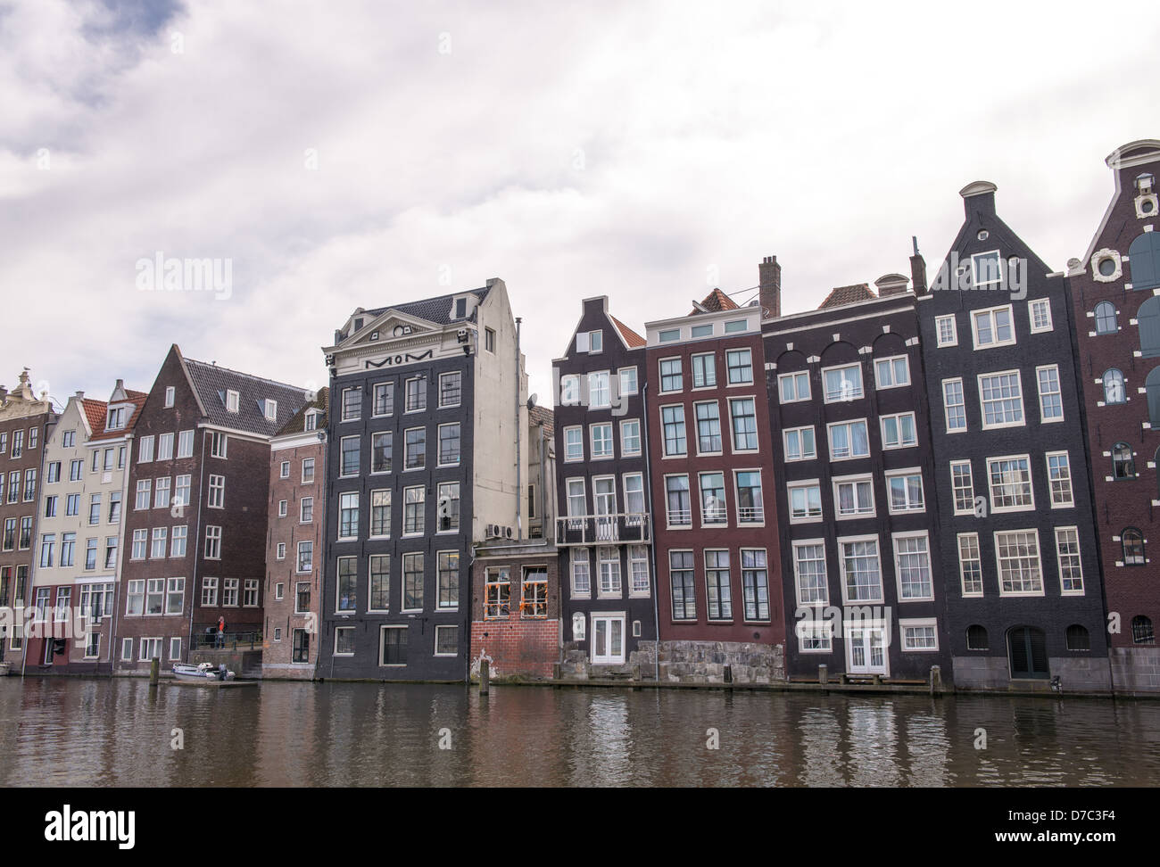 Channels and historic buildings in Amsterdam. Typical Amsterdam ...