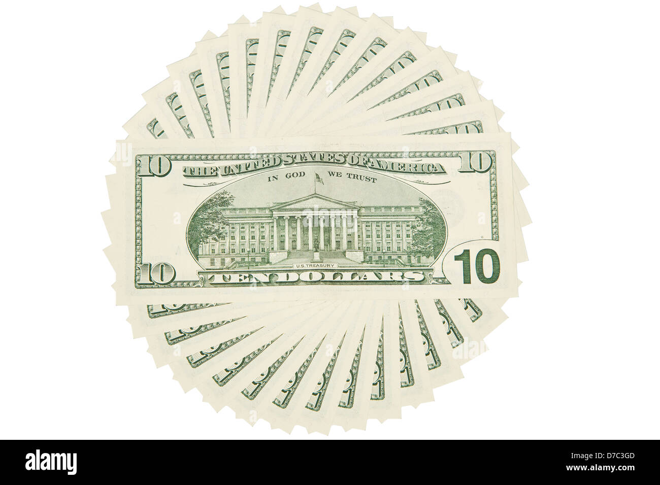 Dollar bills outlined circle on a dollar background Stock Photo - Alamy