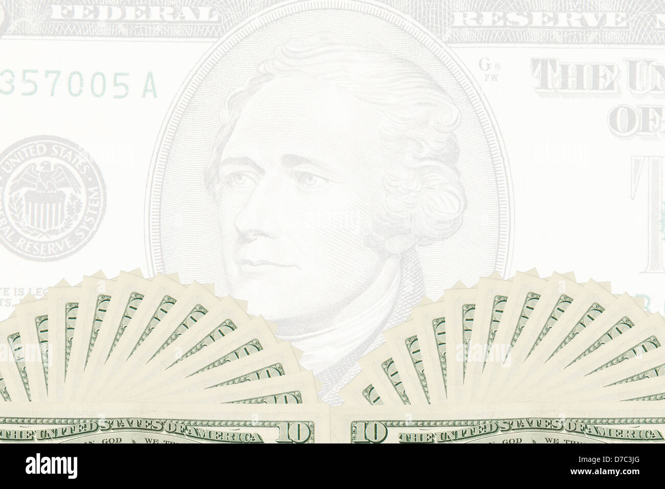 Dollar bills outlined circle on a dollar background Stock Photo - Alamy
