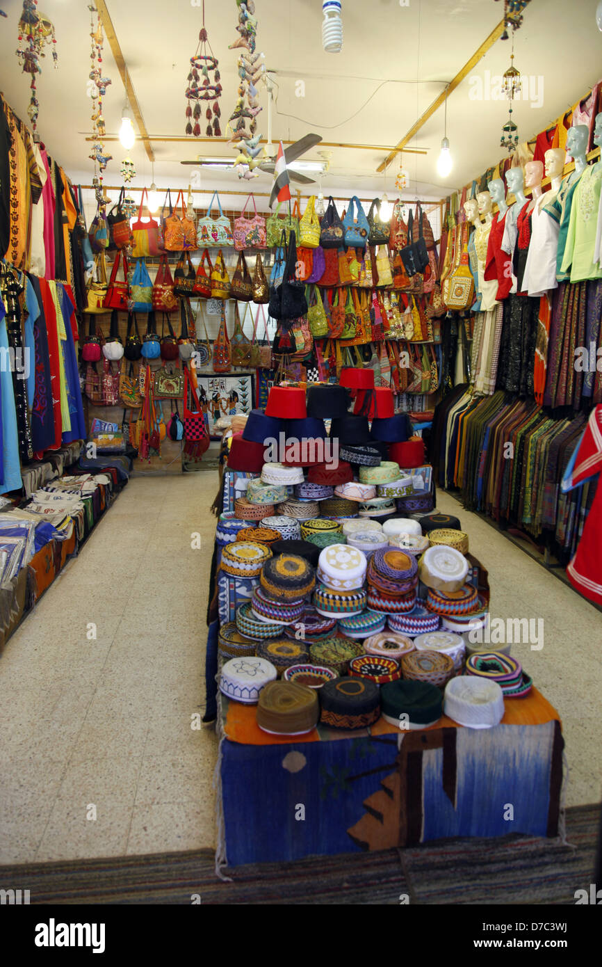 EGYPTIAN HATS & BAGS IN SHOP ASWAN EGYPT 10 January 2013 Stock Photo ...