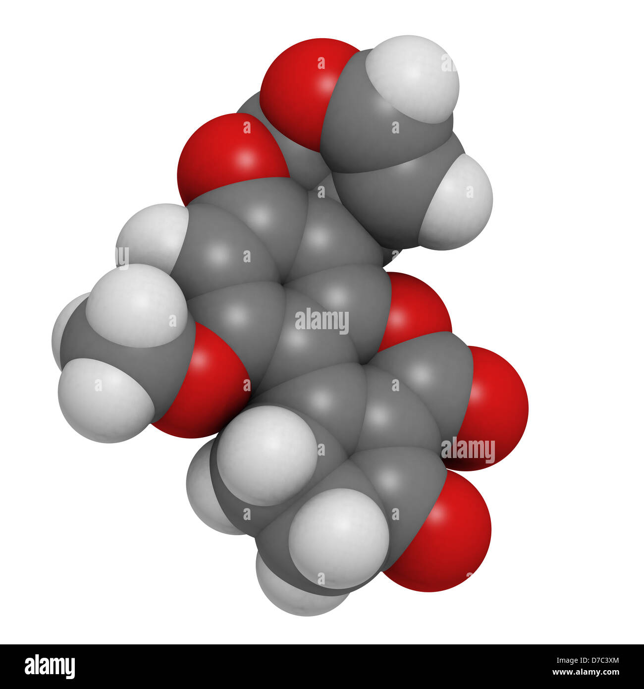 Aflatoxin B1 carcinogenic food contaminant molecule, chemical structure ...