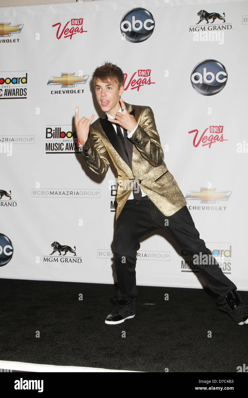 Justin Bieber at the 2011 Billboard Music Awards at MGM Grand Garden ...