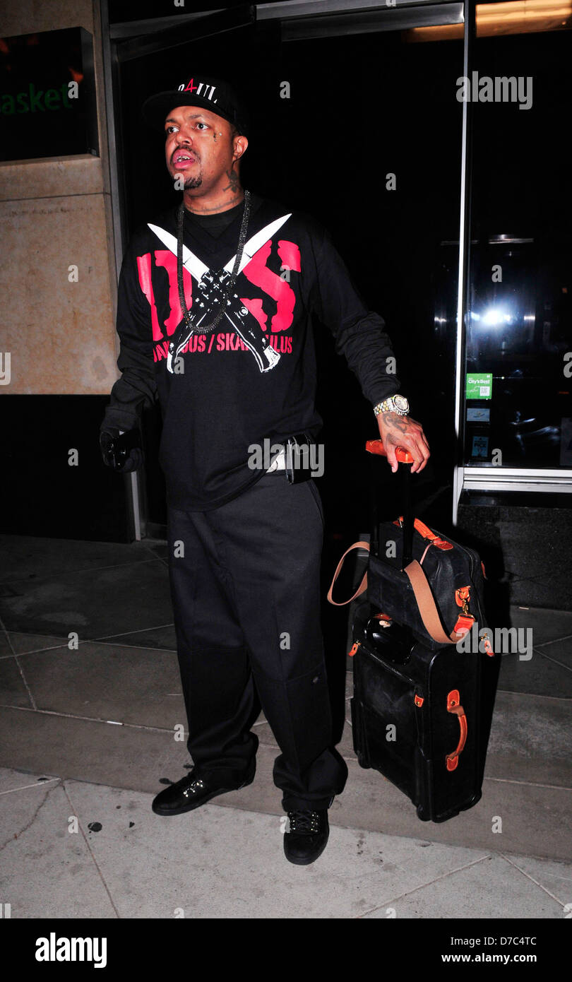 DJ Paul Celebrities leaving the Lemon Basket Restaurant Los Angeles ...