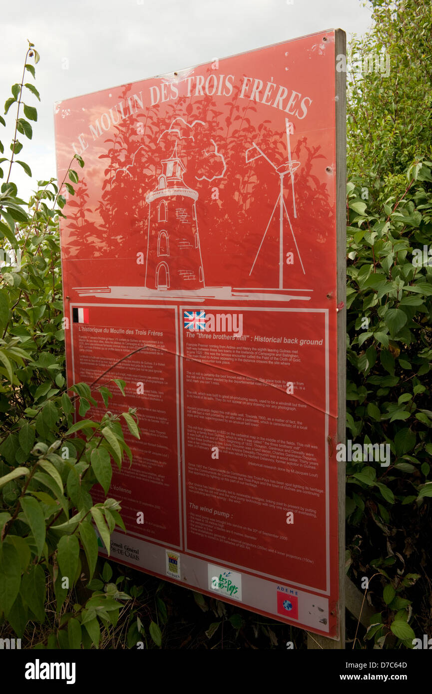 Le Moulin Des Trois Freres Guines France Europe EU Stock Photo - Alamy
