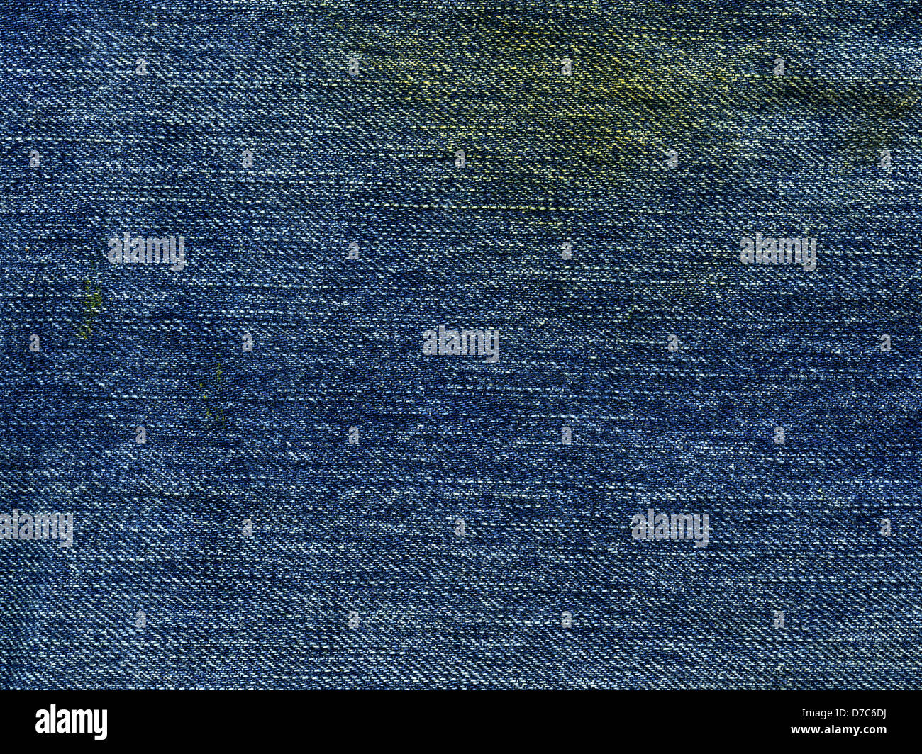 High resolution scan blue denim fabric large yellow stain. Scanned at ...