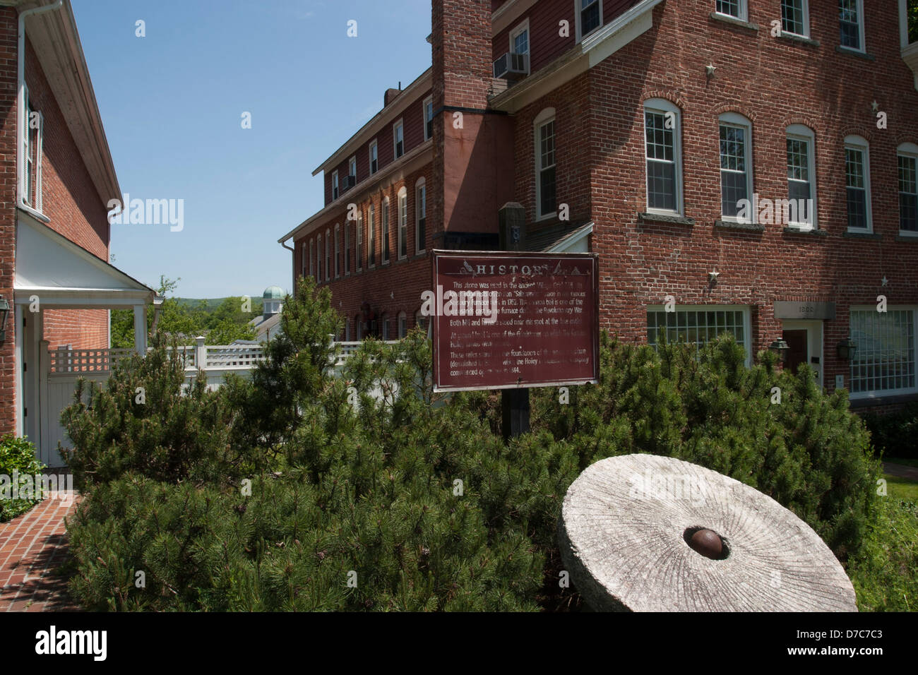 Salisbury, Connecticut historic area has an original grist mill stone ...