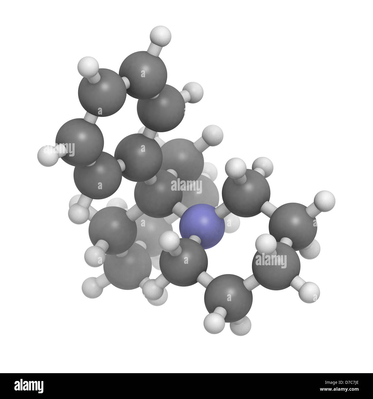 phencyclidine (PCP, angel dust) recreational drug, molecular model ...