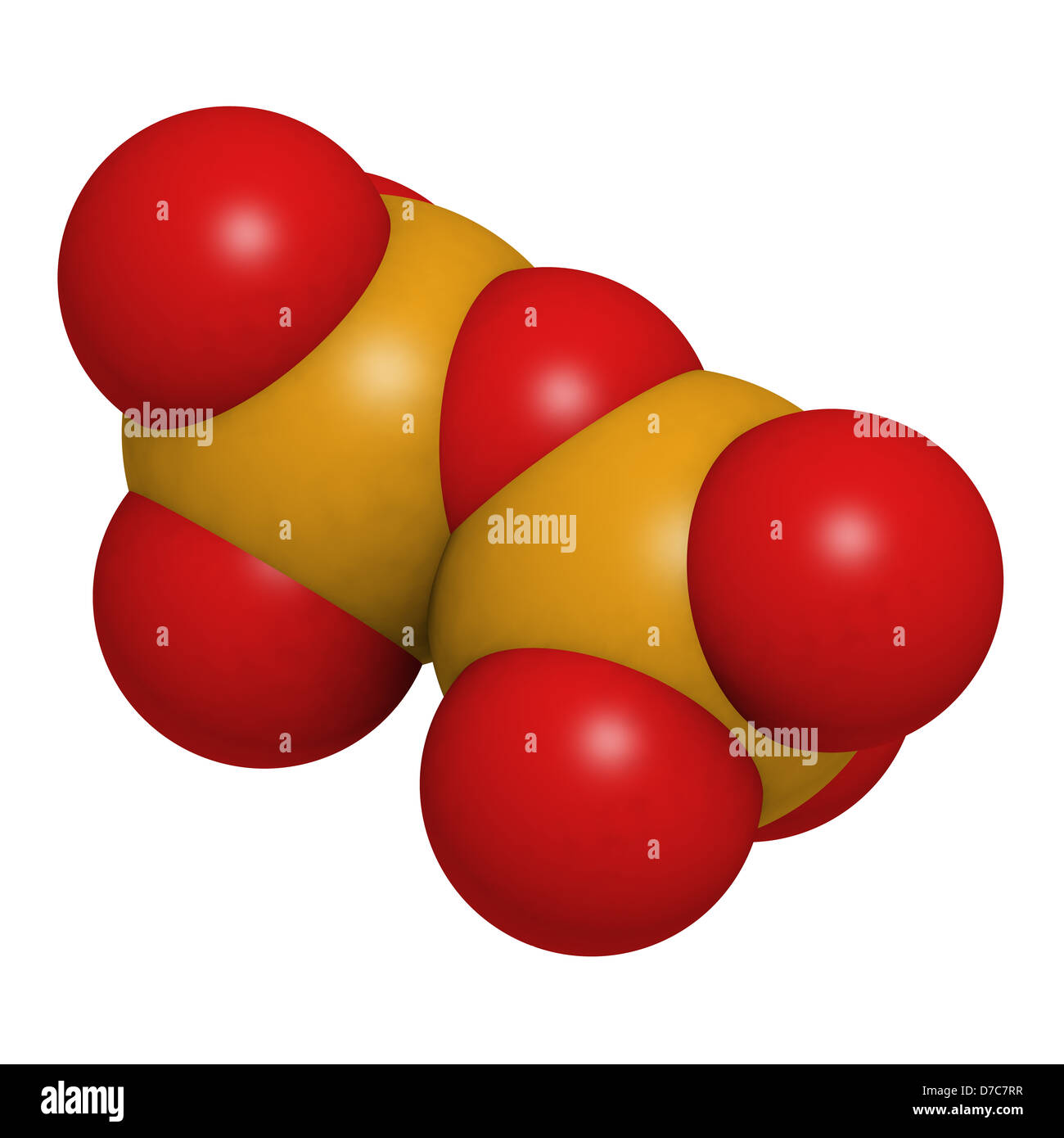 Pyrophosphate molecule, chemical structure. Atoms are represented as ...