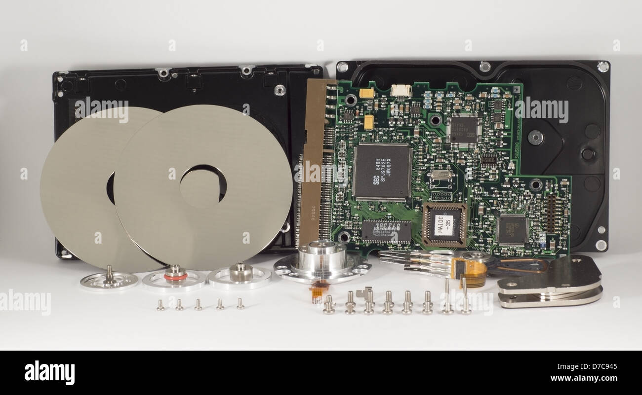 Dismantled computer hard drive Stock Photo - Alamy