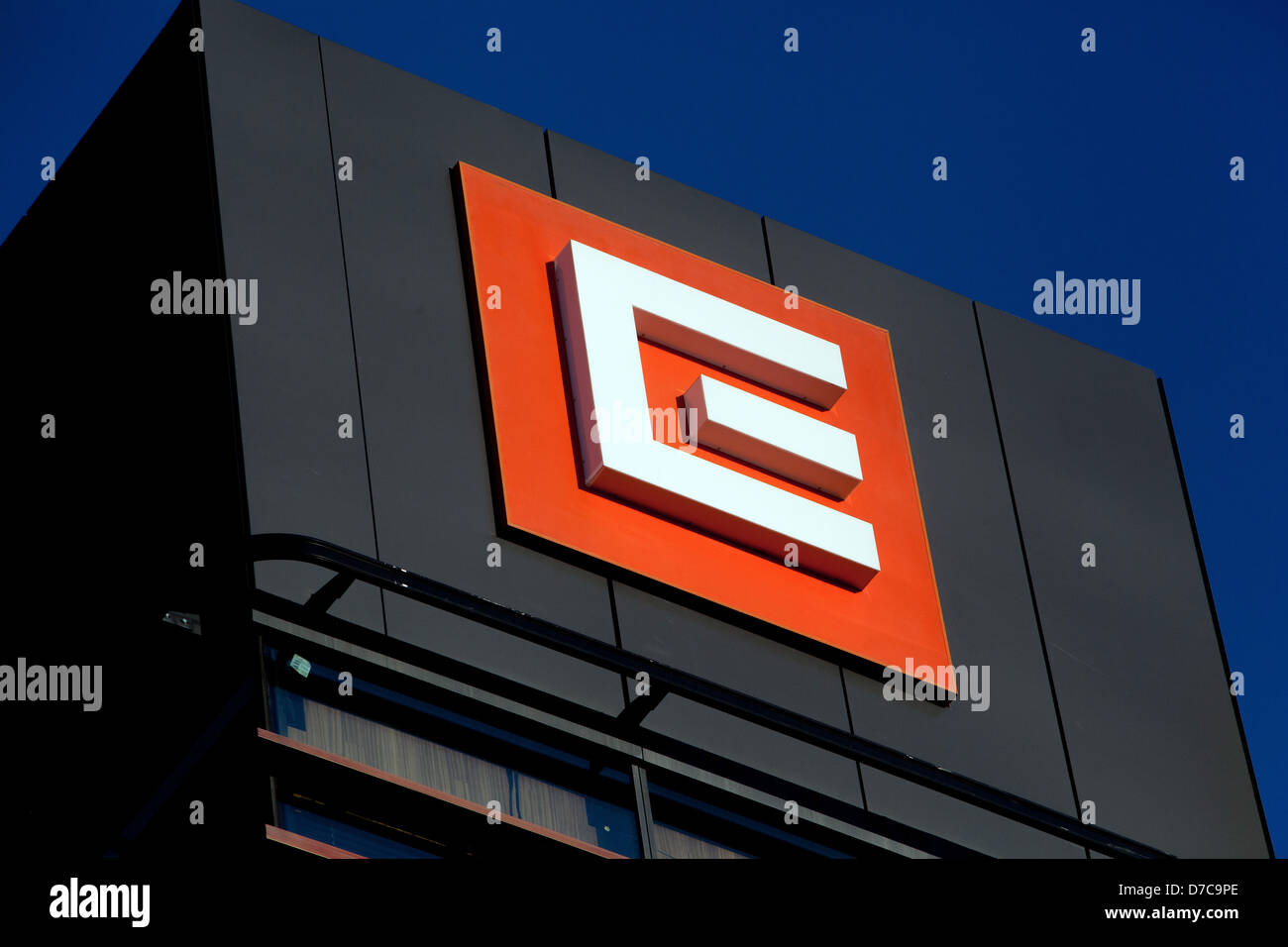 Headquarter company CEZ logo, sign Czech energy distributor Stock Photo ...