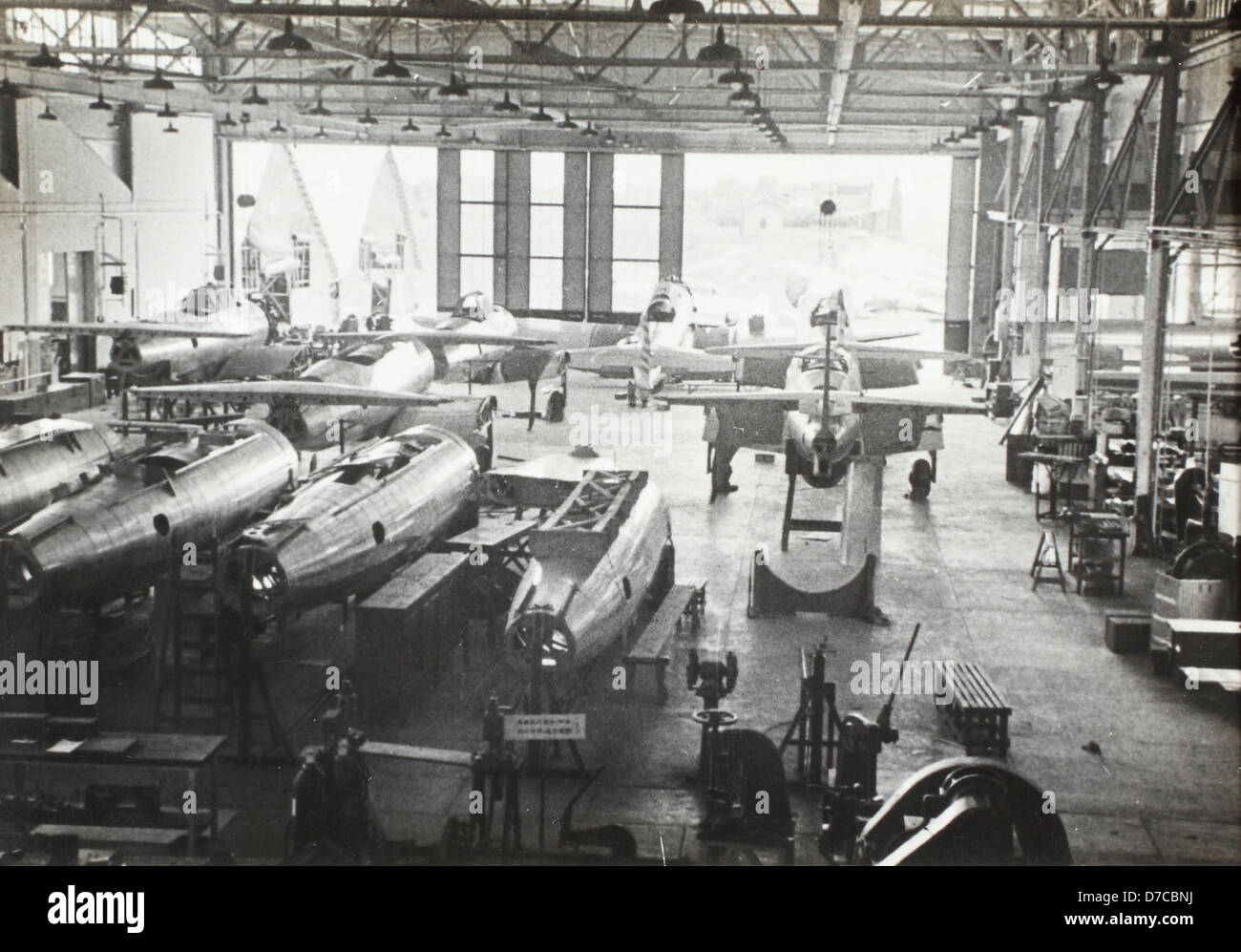 This image captures planes being assembled on the factory floor ...