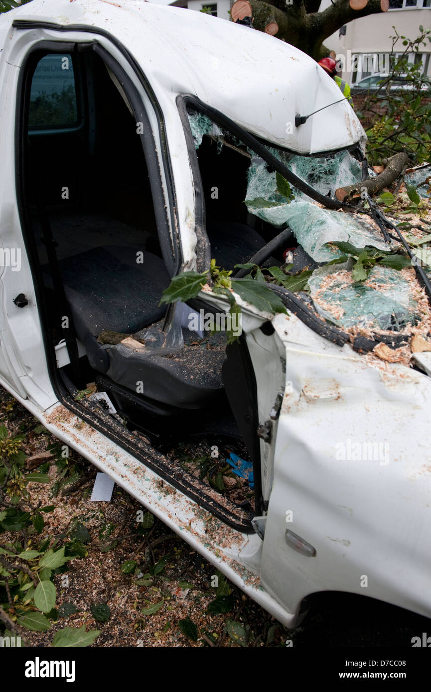 Van crushed tree hi-res stock photography and images - Alamy