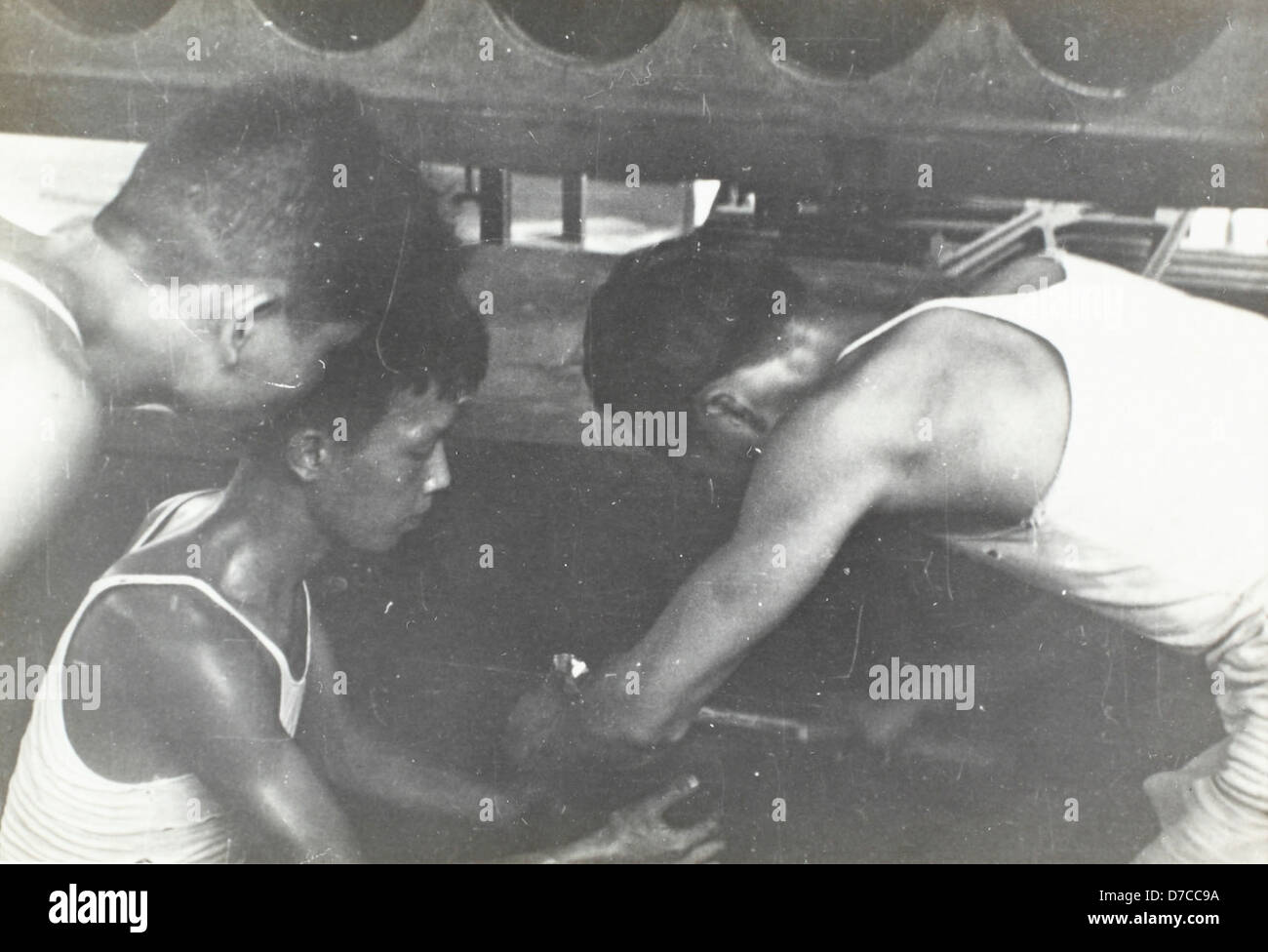 Three Factory Workers Stock Photo - Alamy