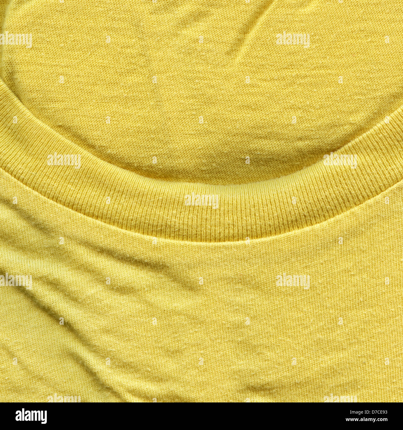 High resolution close up of bright yellow cotton fabric with collar ...
