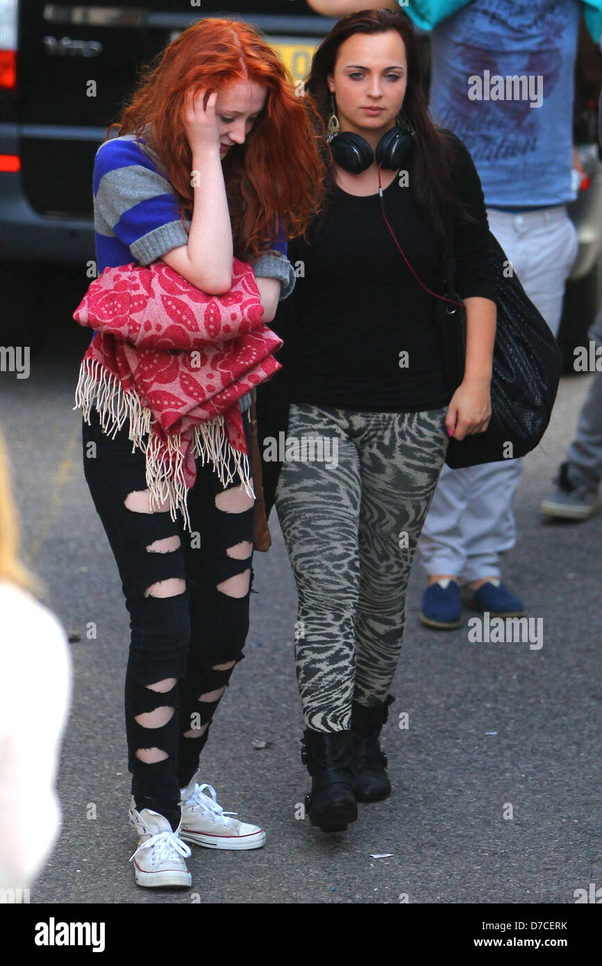 X Factor' finalists Janet Devlin and Sophie Habibis arrive at the shows ...