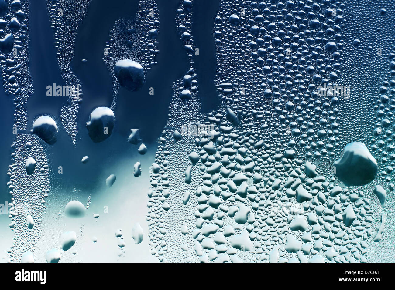 large and fine water drops on window glass Stock Photo - Alamy