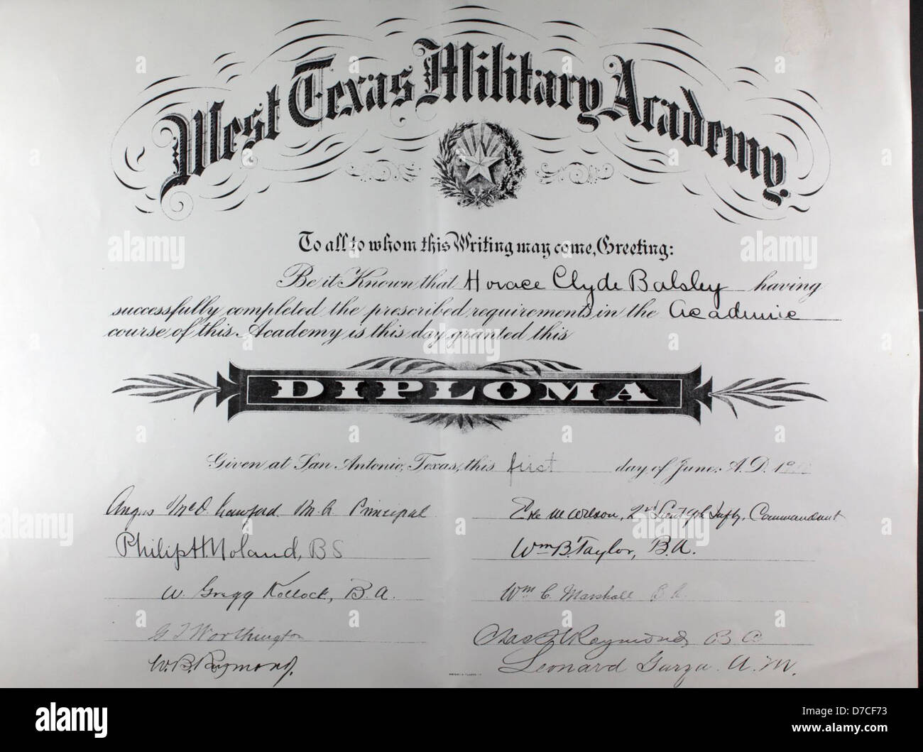 Horace Balsley Special Collection Photo (1 Stock Photo - Alamy