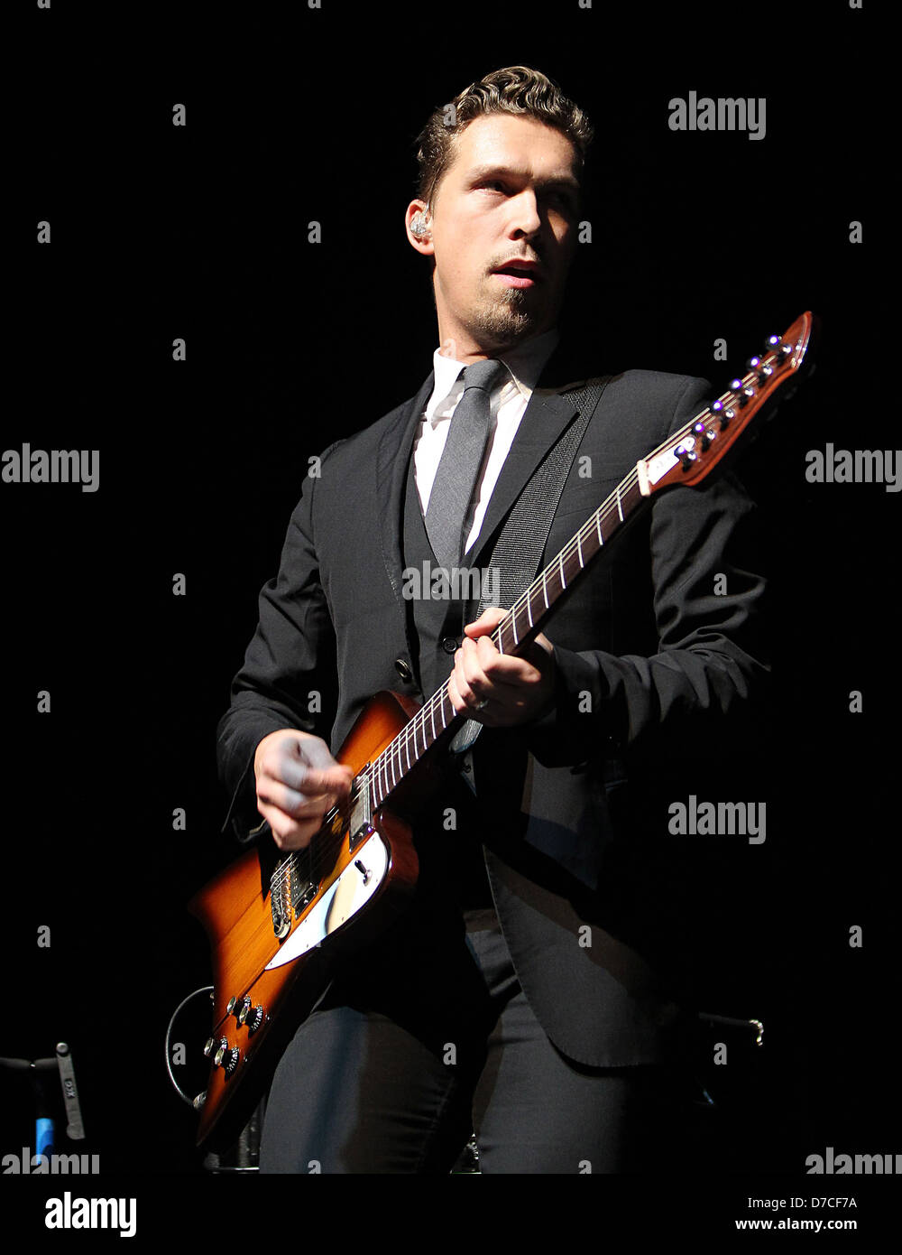 Isaac Hanson of Hanson performing on stage of their 'Shout It Out ...
