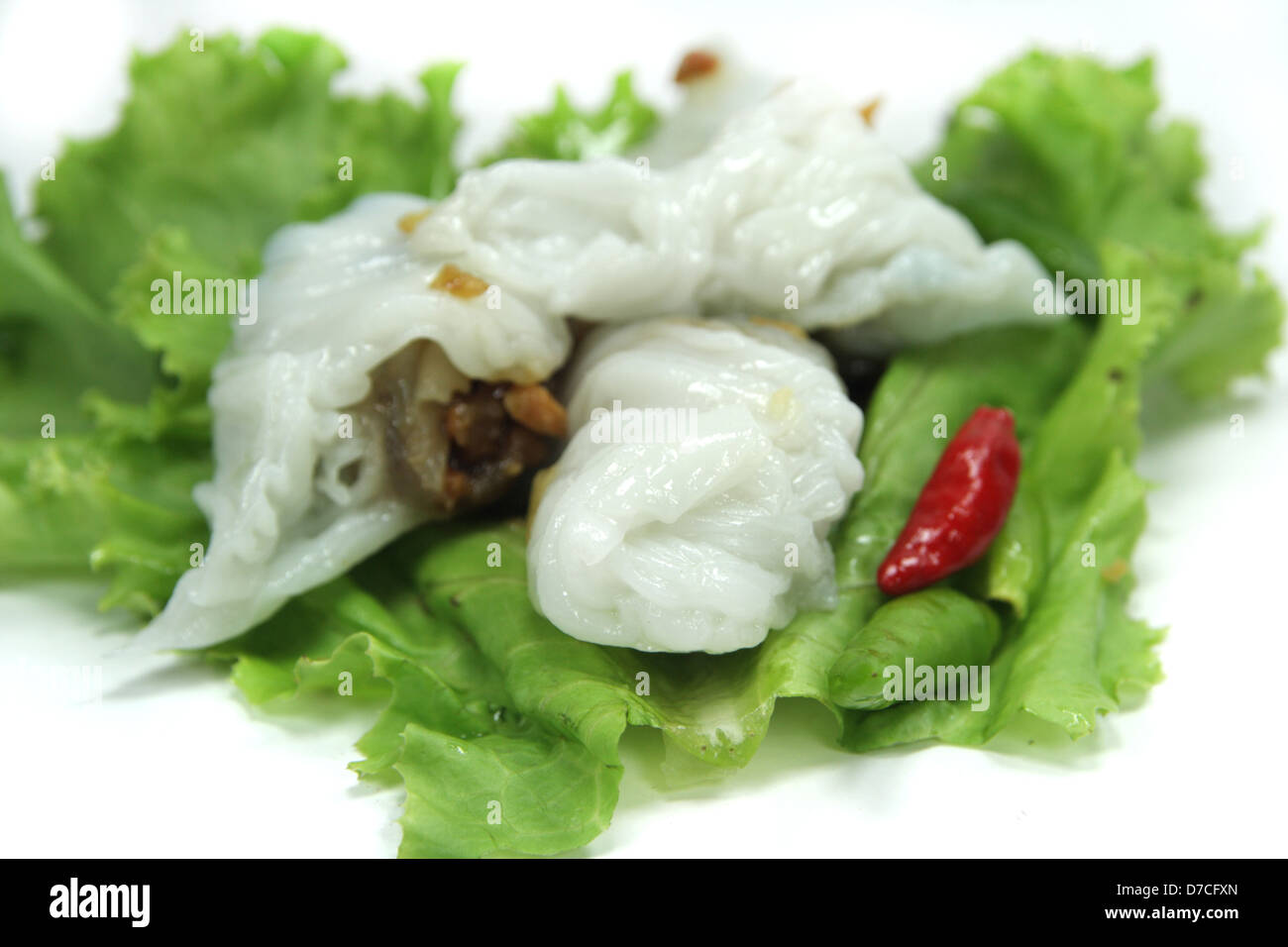 Thai food , Khao Kriab Pak Mor , Steamed rice – skin dumplings Stock ...