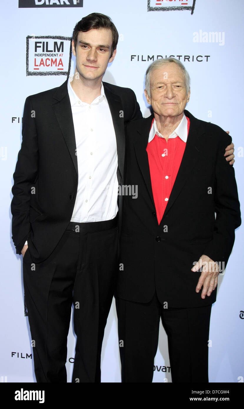 Cooper Hefner and Hugh Hefner 'The Rum Diary' premiere held at the ...