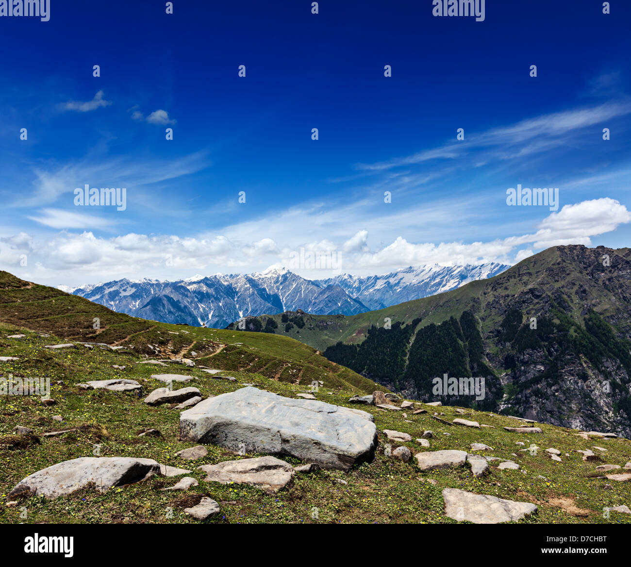 Travel Himalayas background. Above Kullu Valley, Himachal Pradesh ...