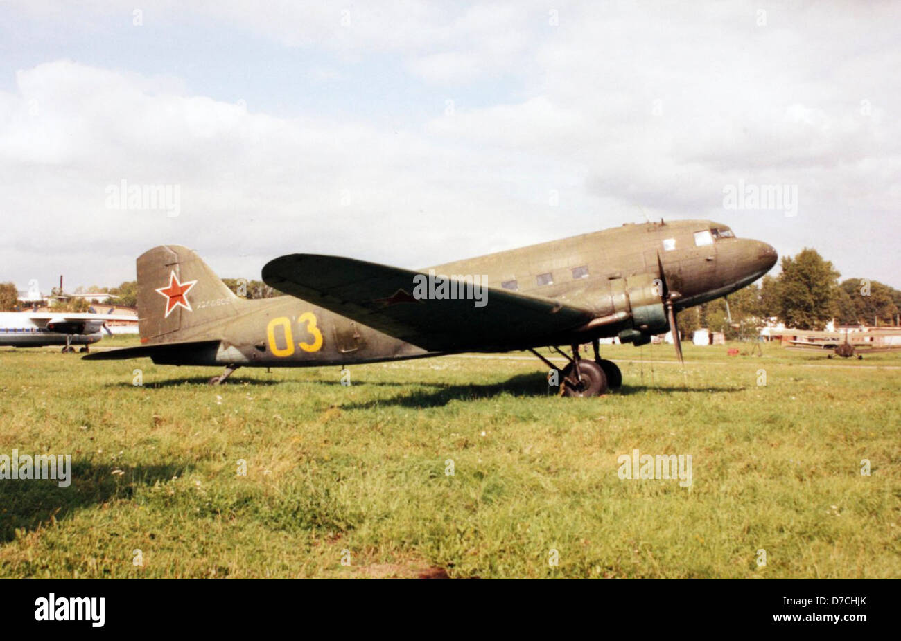 This photograph depicts a Lisonov Li-2 aircraft, a Soviet-designed ...