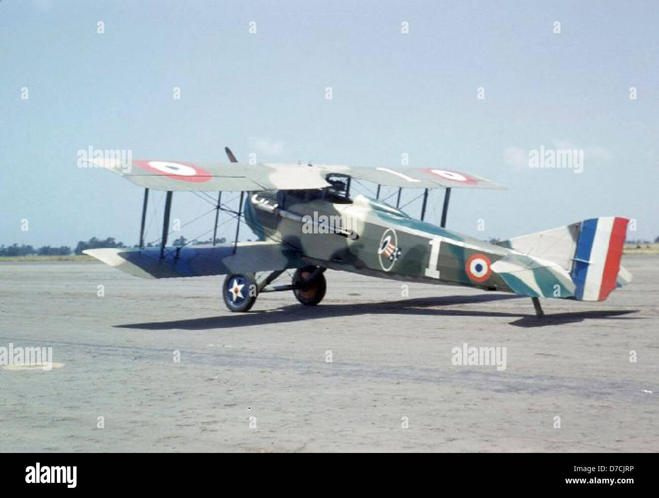 This photo shows the SPAD VII, a World War I-era fighter aircraft, at ...