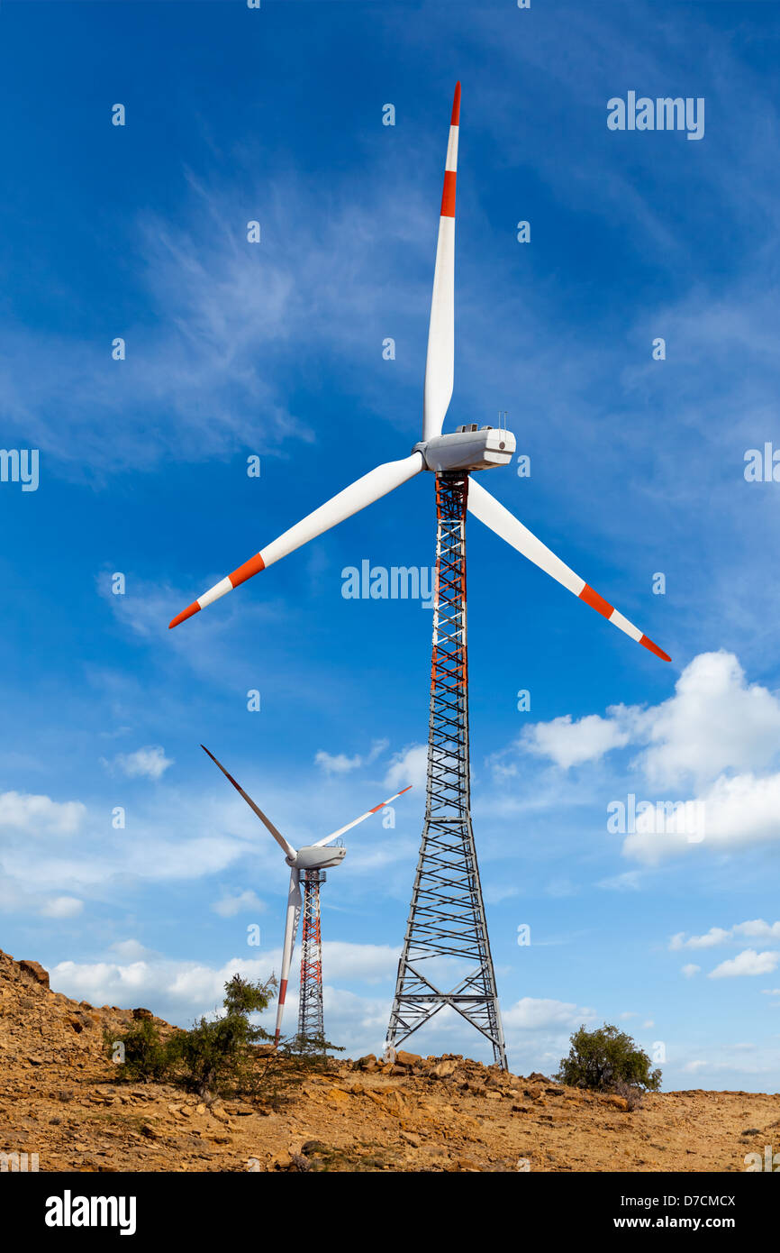Green renewable electricity energy concept - electrical wind generator ...