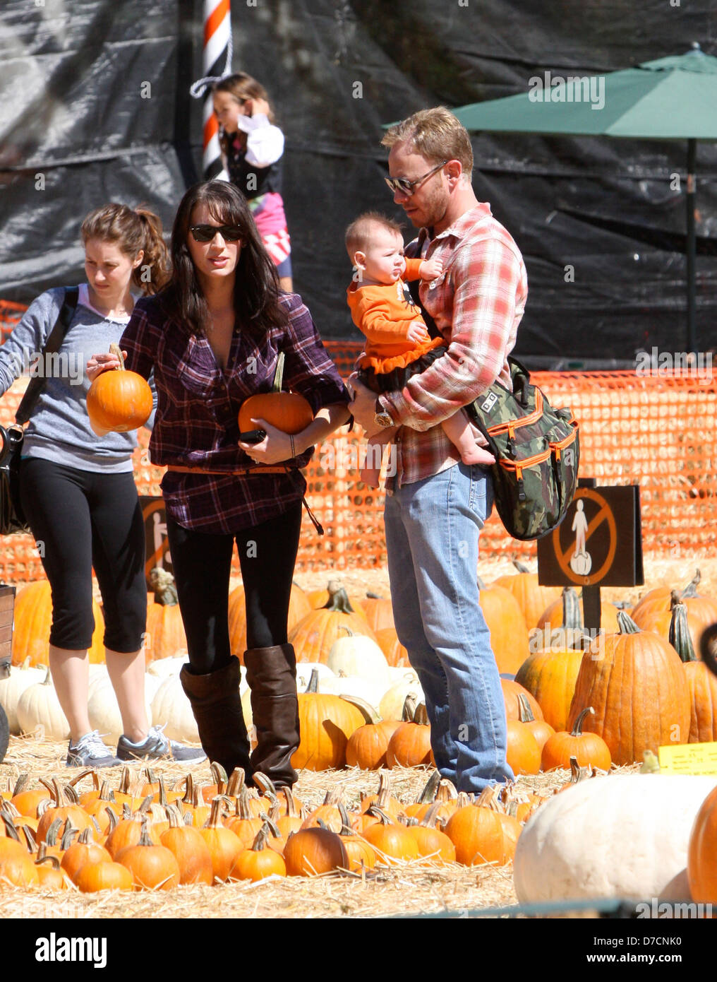Ian Ziering and his family Celebrities attend the opening day at Mr. Bones Pumpkin Patch in West ...